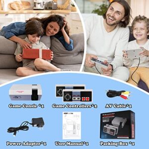 Retro Game Console with 620 Video Games and 2 Classic Controllers, Plug and Play TV Games with AV Output, 8-Bit Video Game System with Classic Games, an Ideal Gift for Kids and Adults