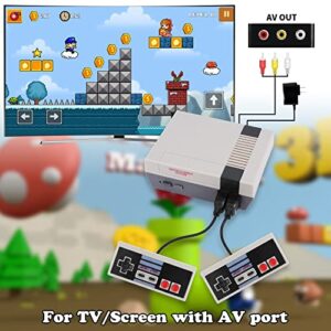 Retro Game Console with 620 Video Games and 2 Classic Controllers, Plug and Play TV Games with AV Output, 8-Bit Video Game System with Classic Games, an Ideal Gift for Kids and Adults