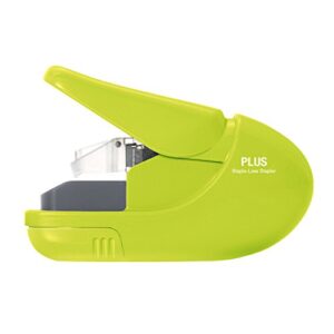 plus paper clinch compact green heavy duty, light, staple free stapler (31251)