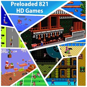 Retro Game Console HDMI,Retro Classic Game Console, Built-in 821 Game (Some are Repeated) Dual Control 8-Bit Handheld Game Player, HDMI Output, Plug and Play,Birthday Gifts Choice for Children/Adults