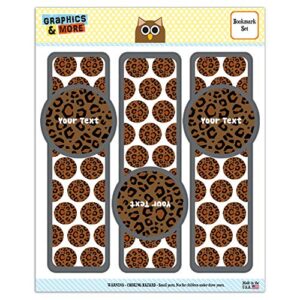 personalized custom 1 line leopard animal print set of 3 glossy laminated bookmarks