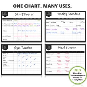 Magnetic Chore Chart for Fridge– Dry Erase Behavior Chart for Multiple Kids and Adults – Responsibility Reward White Board Chart – Children Chore Board with Magnets, 5 Markers & Eraser