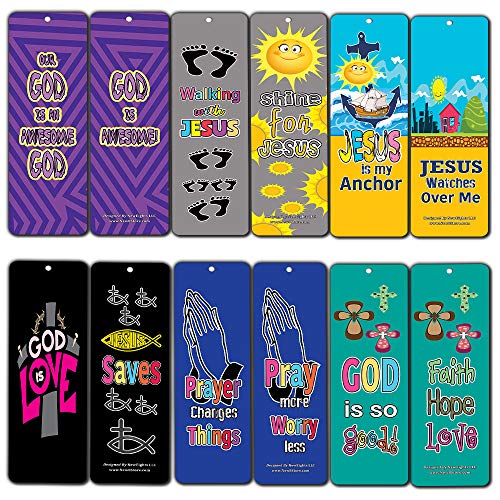 Awesome God Bookmarks for Kids (12-Pack) - VBS Sunday School Easter Baptism - Thanksgiving Christmas Rewards Encouragement Gift