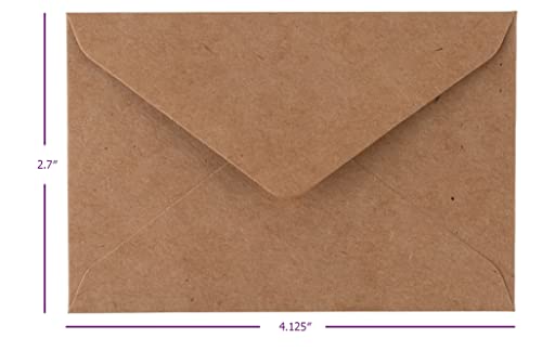 Kraft Mini Envelopes Brown Kraft Envelopes for Gift Cards and Business Cards (4"x2.75" 60 Pack)