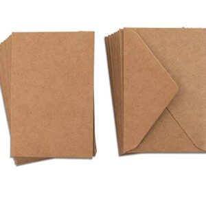 Kraft Mini Envelopes Brown Kraft Envelopes for Gift Cards and Business Cards (4"x2.75" 60 Pack)