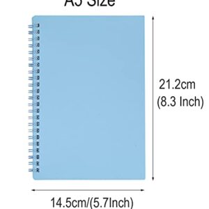 Spiral Notebook, 6 Pcs A5 Thick Plastic Hardcover 8mm Ruled 6 Color 80 Sheets -160 Pages Journals for Study and Notes (6 colors, A5 5.7" x 8.3"-Ruled)