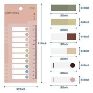 ZTML Sticky Tabs 1200 Pieces Book Tabs, Transparent Sticky Notes, Writable and Repositionable Page Makers, Morandi Index Tabs for Annotating Books, Page Tabs, Books Flags