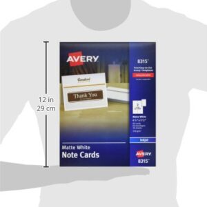 Avery Printable Note Cards, 4.25" x 5.5", Inkjet Printable, 60 Blank Cards and Envelopes (8315)