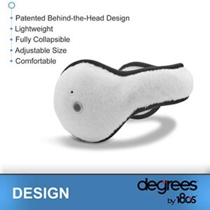 180s Degree Womens Bluetooth Ear Warmer with Built-in Mic & Hi-Definition Speakers - Adjustable Size, Snow White