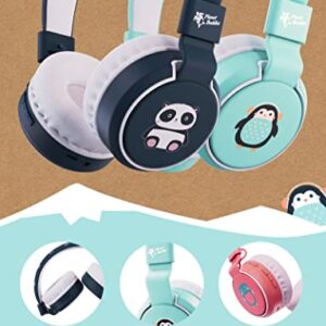 Planet Buddies Cute Penguin On-Ear Bluetooth Headphones for Kids | Foldable Wireless Kids Headphones | Kids Headset with Microphone for Tablets and Phones | Child-Safe Volume for School, Music & Calls