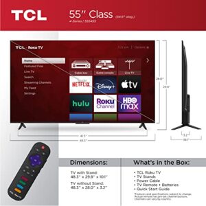 TCL 55" Class 4-Series 4K UHD HDR Smart Roku TV(Wi-Fi, RF, USB, Ethernet, HDMI) - 55S455