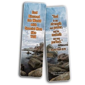 christian bookmarks cards – special men inspirational bible verse bookmarks (30-pack)