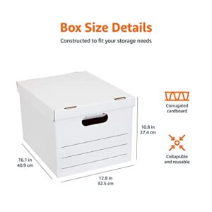 Amazon Basics Medium Duty Storage/Filing Boxes with Lid and Handles - Legal/Letter Size, 16.2 x 12.5 x 10.5 inches, 12-Pack