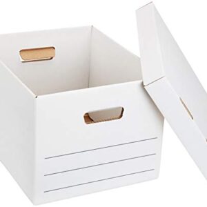 Amazon Basics Medium Duty Storage/Filing Boxes with Lid and Handles - Legal/Letter Size, 16.2 x 12.5 x 10.5 inches, 12-Pack