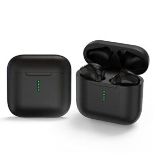 tiny wireless earbuds bluetooth wireless headphones 5.0 ipx5 waterproof hifi stereo noise reduction cordless bluetooth earbuds for small ears led display usb-c black earbuds for iphone android