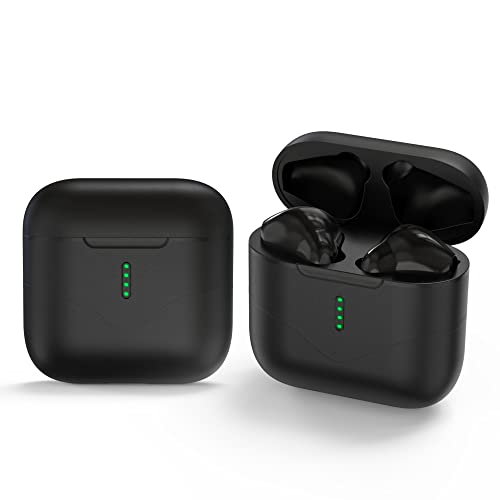 Tiny Wireless Earbuds Bluetooth Wireless Headphones 5.0 IPX5 Waterproof HiFi Stereo Noise Reduction Cordless Bluetooth Earbuds for Small Ears LED Display USB-C Black Earbuds for iPhone Android