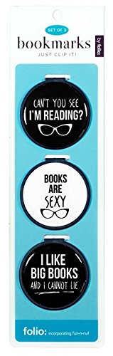 Just Clip it! Quote Bookmarks - (Set of 3 clip over the page markers) - MY WORKOUT is READING in BED, SLEEP is good, BOOKS are BETTER, SO many BOOKS, SO little TIME.Funny Bookmark Set of all ages.