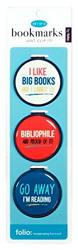 Just Clip it! Quote Bookmarks - (Set of 3 clip over the page markers) - MY WORKOUT is READING in BED, SLEEP is good, BOOKS are BETTER, SO many BOOKS, SO little TIME.Funny Bookmark Set of all ages.