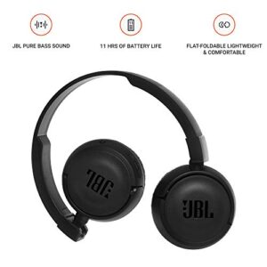 JBL T460BT Extra Bass Wireless On-Ear Headphones with 11 Hours Playtime & Mic - Black