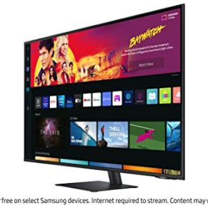 SAMSUNG 43" M70B Series 4K UHD USB-C Smart Monitor & Streaming TV, 4ms, 60Hz, HDR10, Wireless Display, Gaming and IoT Hubs, Alexa Built-in, 2022, LS43BM702UNXZA, Black