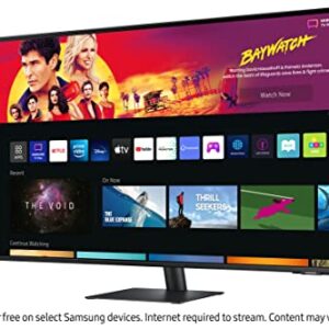 SAMSUNG 43" M70B Series 4K UHD USB-C Smart Monitor & Streaming TV, 4ms, 60Hz, HDR10, Wireless Display, Gaming and IoT Hubs, Alexa Built-in, 2022, LS43BM702UNXZA, Black