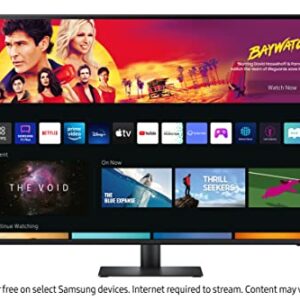 SAMSUNG 43" M70B Series 4K UHD USB-C Smart Monitor & Streaming TV, 4ms, 60Hz, HDR10, Wireless Display, Gaming and IoT Hubs, Alexa Built-in, 2022, LS43BM702UNXZA, Black