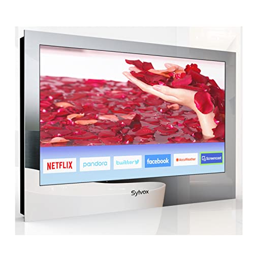 SYLVOX 24-inch Waterproof TV, Full HD, Magic Mirror Bathroom TV, Suitable for Bathrooms,Hotels,Saunas