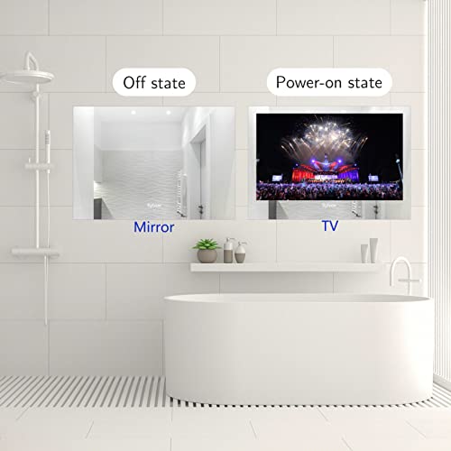 SYLVOX 24-inch Waterproof TV, Full HD, Magic Mirror Bathroom TV, Suitable for Bathrooms,Hotels,Saunas