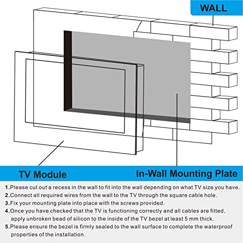 SYLVOX 24-inch Waterproof TV, Full HD, Magic Mirror Bathroom TV, Suitable for Bathrooms,Hotels,Saunas