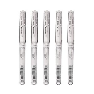 uni-ball signo broad point gel impact pen white 5 pens