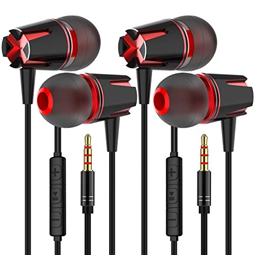 Earphones, 2pack in-Ear Wired Headphones GWAWG with High Sensitivity Microphone,subwoofer Headphones Compatible with Most Devices with 3.5mm earphonesJack