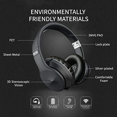 OYEALEX Active Noise Cancelling Over Ear Headphone Bluetooth Wireless Headphones with Microphone Deep Bass Foldable Comfortable Headphones for Online Class, Home Office, PC/Cell Phones/Game Yellow