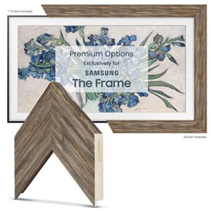 deco tv frames – distressed barnwood smart frame compatible only with samsung the frame tv (75″, fits 2021-2023 frame tv)