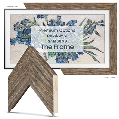 Deco TV Frames - Distressed Barnwood Smart Frame Compatible ONLY with Samsung The Frame TV (75", Fits 2021-2023 Frame TV)