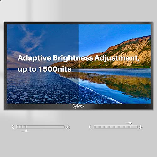 SYLVOX Outdoor TV, 65 inch Waterproof 4K Smart TV, Outdoor Television Support Bluetooth WiFi for Full Sunshine Areas 1500nits (2022, Pool Series)