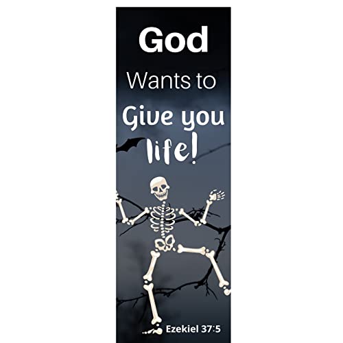 100 Count Bulk Pack Skeleton Halloween Alternative Bookmarks, Christian Handouts, Bible Verse, Scripture, Trunk or Treat Ideas, Fall Festival, Gospel Tracts