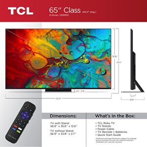 TCL 55" Class 6-Series 4K Mini-LED UHD QLED Dolby Vision IQ & Atmos, 144Hz VRR, AMD FreeSync Premium Pro, Smart Roku TV – 55R655 (2022 Model), Black