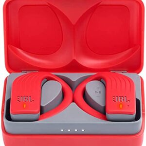 JBL TWS True Wireless in-Ear Headphones Bundle with Deluxe Hardshell Case (Endurance Peak, Red)