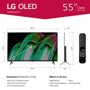 LG A2 Series 55-Inch Class OLED Smart TV OLED55A2PUA, 2022 - AI-Powered 4K TV, Alexa Built-in