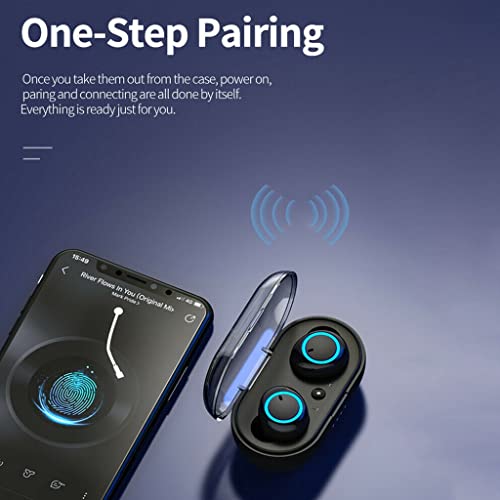 TOPUUTP Wireless Earbuds Bluetooth 5.0 in Ear Large Capacity Battery Stereo HiFi Bass Sound Around Noise-Cancelling Touch Control Built-in HD Mic Waterproof Headset for Sport