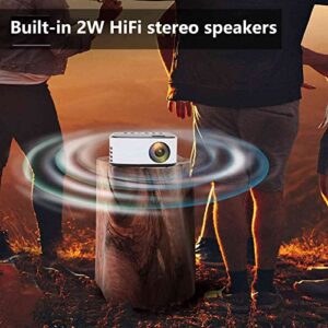 WiFi Projector 1080P Full HD 16-110in Large Screen LED Portable Outdoor Projector, 20000H Home Theater Movie Projector Compatible with HDMI, USB,AV,Laptop,Smartphone(US Plug)