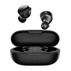 qcy t17 ear buds wireless bluetooth earbuds with charging case waterproof stereo headphones in ear built in mic headset touch control premium sound for iphone android, black