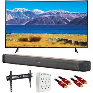 samsung un55tu8300 55-inch hdr 4k uhd smart curved tv with deco home soundbar bundle