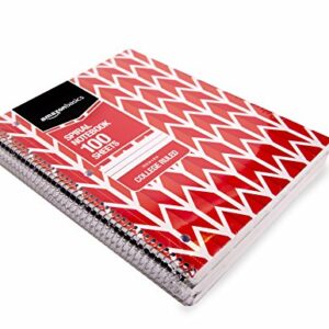 Amazon Basics College Ruled Wirebound Spiral Notebook, 100 Sheet - 5-Pack, Assorted Lattice Pattern Colors