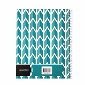 Amazon Basics College Ruled Wirebound Spiral Notebook, 100 Sheet - 5-Pack, Assorted Lattice Pattern Colors