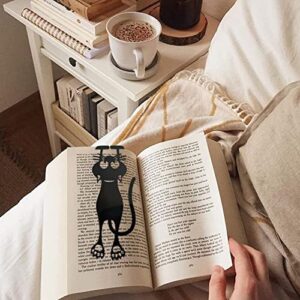 Curious Cat Bookmark,Funny Cat Bookmark,Black Cat Bookmark,Curious Cat Bookmark for Book Lovers,Cat Book Markers for Women,Cat Bookmark,Cat Bookmarks (2pc)