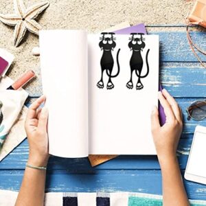 Curious Cat Bookmark,Funny Cat Bookmark,Black Cat Bookmark,Curious Cat Bookmark for Book Lovers,Cat Book Markers for Women,Cat Bookmark,Cat Bookmarks (2pc)