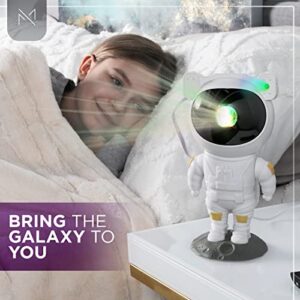 Modern Mercantile Astronaut Light Projector - 4.72" x 4.45" x 8.98" Galaxy Night Light Projector with Moon Base, Cable, Remote and Manual, 6 Color Nebulae, 360 Degree Rotation Space Projector