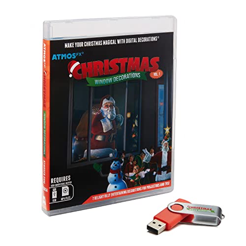 AtmosFX® Christmas Digital Decoration on USB Includes 7 AtmosFX Video Effects for Christmas