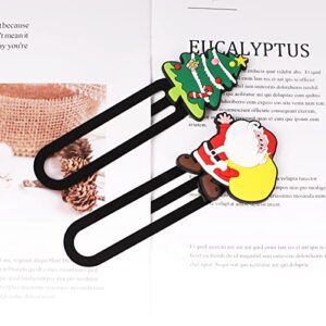 2 Pack Christmas Bookmarks for Kids 3D Non-Slip Santa Claus Bookmark and Page Holder Unique Gift Idea PVC Book Marker and Reading Accessories for Christmas Gift,100th Day of School Gift,Students